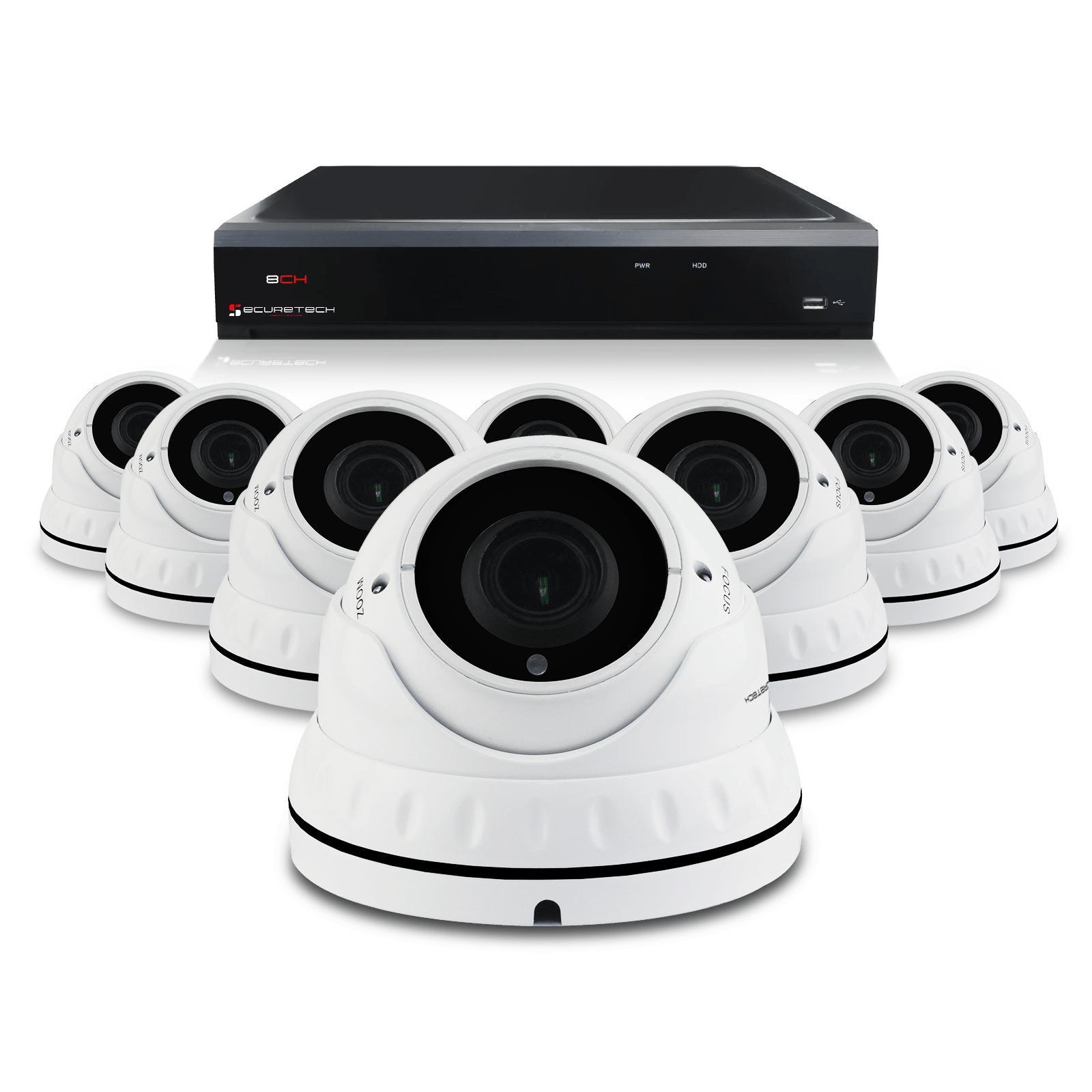 Bewakingscamera set 8 x Dome camera – 4MP 2K HD – Draadloos - Ricon ...